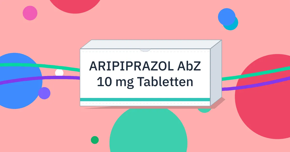 Symbolbild: Packung mit der Aufschrift ARIPIPRAZOL AbZ 10 mg Tabletten (PZN 13982200) – Verfügbarkeit und Bezug in Apotheken in Frankfurt am Main