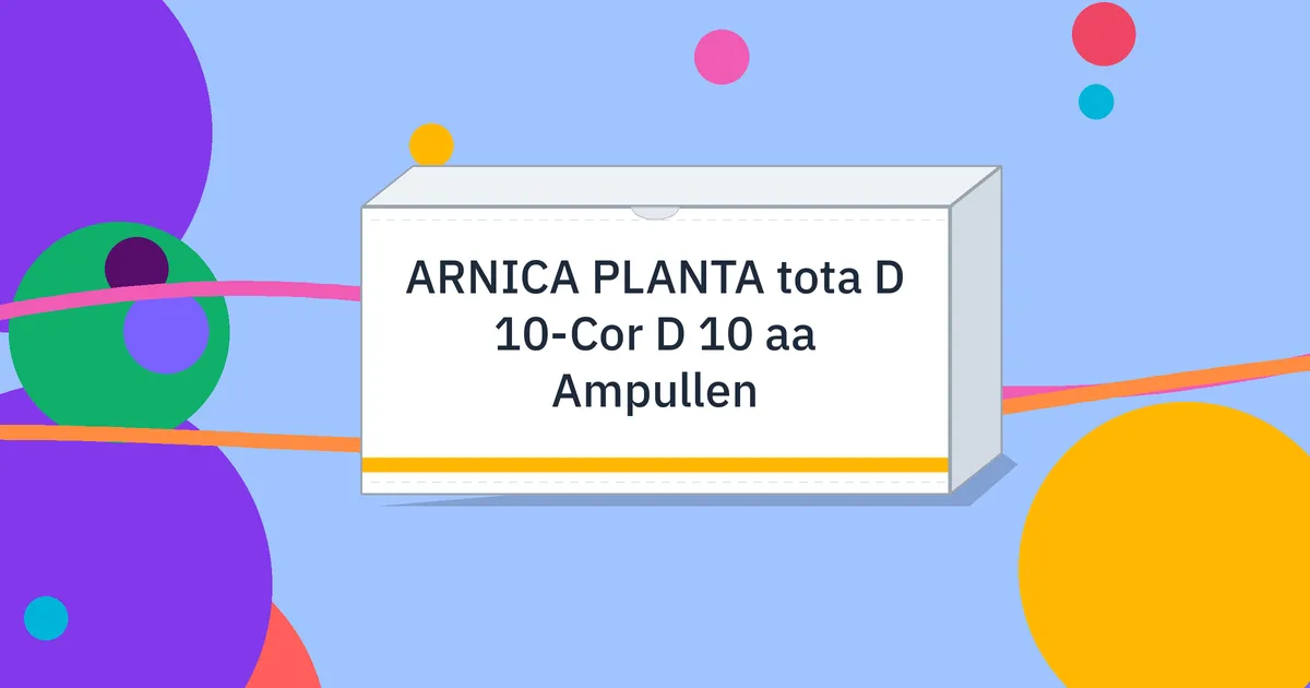 Symbolbild: Packung mit der Aufschrift ARNICA PLANTA tota D 10-Cor D 10 aa Ampullen (PZN 01618452) – Verfügbarkeit und Bezug in Apotheken in Frankfurt am Main