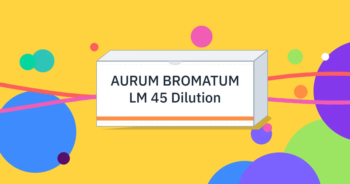 Symbolbild: Packung mit der Aufschrift AURUM BROMATUM LM 45 Dilution (PZN 12784001) – Verfügbarkeit und Bezug in Apotheken in Frankfurt am Main