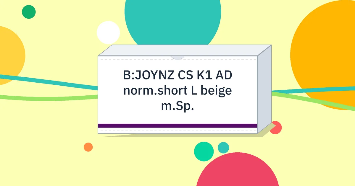 Symbolbild: Packung mit der Aufschrift B:JOYNZ CS K1 AD norm.short L beige m.Sp. (PZN 20527548) – Verfügbarkeit und Bezug in Apotheken in Frankfurt am Main