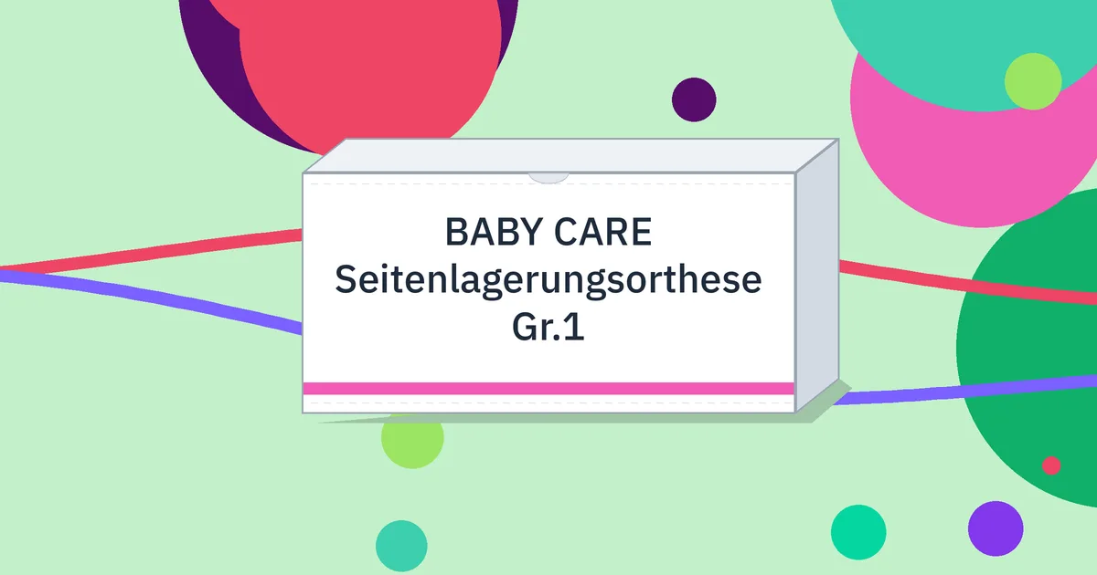 Symbolbild: Packung mit der Aufschrift BABY CARE Seitenlagerungsorthese Gr.1 (PZN 09667792) – Verfügbarkeit und Bezug in Apotheken in Frankfurt am Main