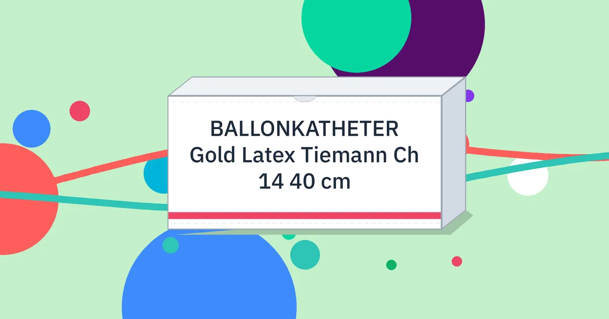 Symbolbild: Packung mit der Aufschrift BALLONKATHETER Gold Latex Tiemann Ch 14 40 cm (PZN 05141892) – Verfügbarkeit und Bezug in Apotheken in Frankfurt am Main