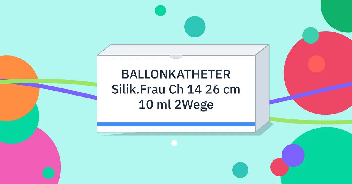 Symbolbild: Packung mit der Aufschrift BALLONKATHETER Silik.Frau Ch 14 26 cm 10 ml 2Wege (PZN 15428726) – Verfügbarkeit und Bezug in Apotheken in Frankfurt am Main