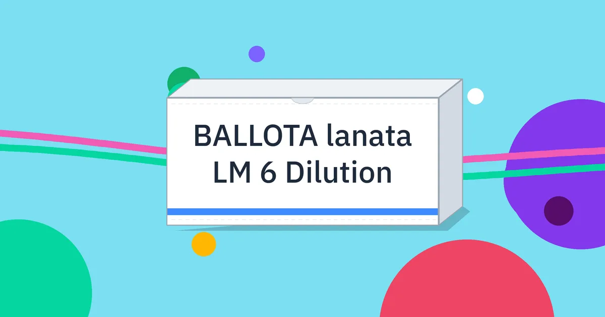 Symbolbild: Packung mit der Aufschrift BALLOTA lanata LM 6 Dilution (PZN 13373808) – Verfügbarkeit und Bezug in Apotheken in Frankfurt am Main