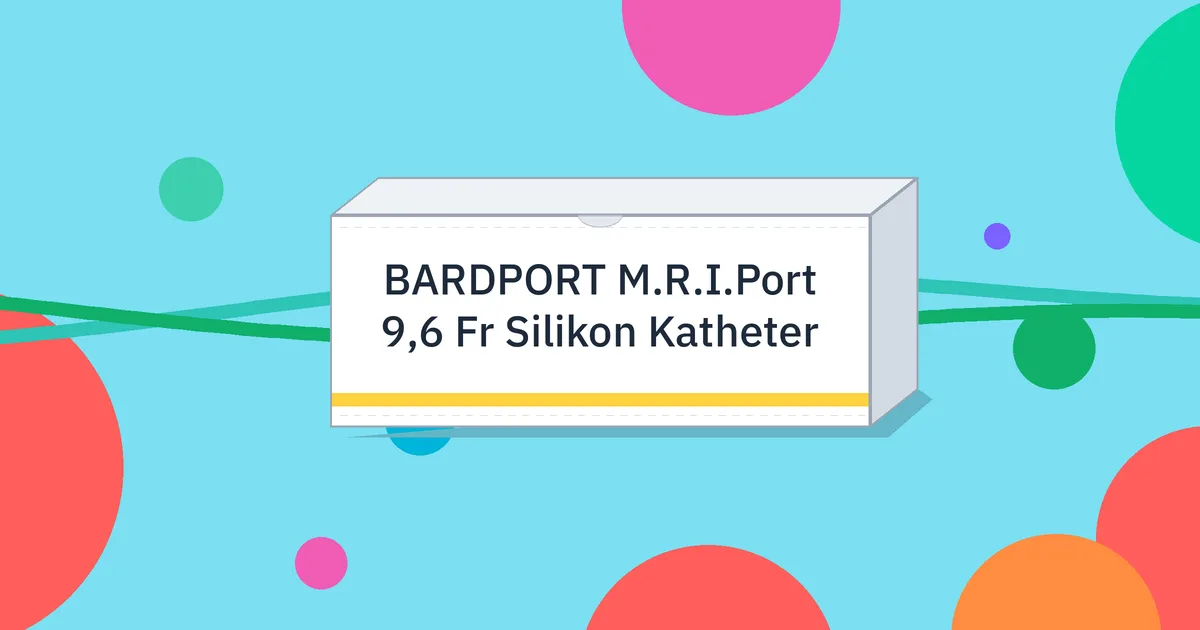 Symbolbild: Packung mit der Aufschrift BARDPORT M.R.I.Port 9,6 Fr Silikon Katheter (PZN 02755062) – Verfügbarkeit und Bezug in Apotheken in Frankfurt am Main