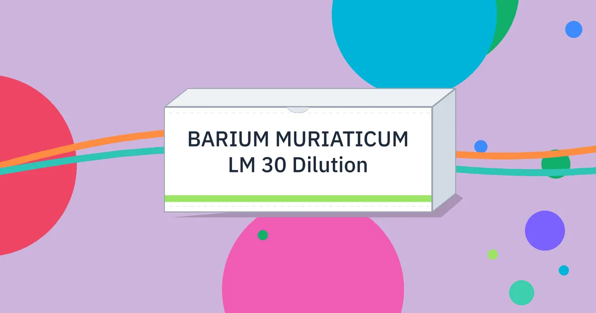 Symbolbild: Packung mit der Aufschrift BARIUM MURIATICUM LM 30 Dilution (PZN 09075666) – Verfügbarkeit und Bezug in Apotheken in Frankfurt am Main