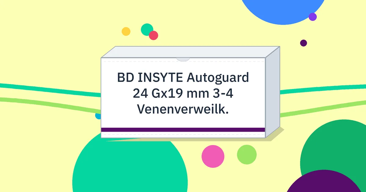 Symbolbild: Packung mit der Aufschrift BD INSYTE Autoguard 24 Gx19 mm 3-4 Venenverweilk. (PZN 07546682) – Verfügbarkeit und Bezug in Apotheken in Frankfurt am Main