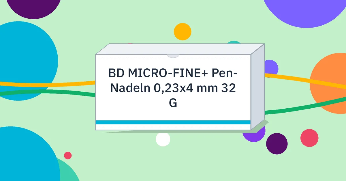 Symbolbild: Packung mit der Aufschrift BD MICRO-FINE+ Pen-Nadeln 0,23x4 mm 32 G (PZN 19711301) – Verfügbarkeit und Bezug in Apotheken in Frankfurt am Main