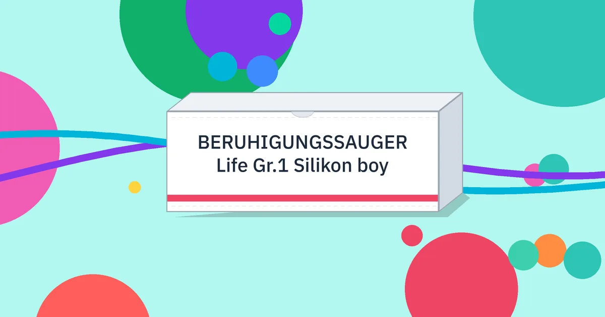 Symbolbild: Packung mit der Aufschrift BERUHIGUNGSSAUGER Life Gr.1 Silikon boy (PZN 11193309) – Verfügbarkeit und Bezug in Apotheken in Frankfurt am Main