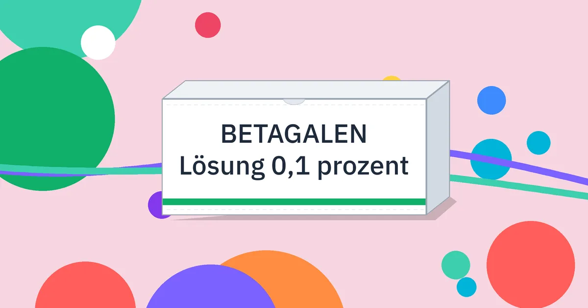 Symbolbild: Packung mit der Aufschrift BETAGALEN Lösung 0,1 prozent (PZN 06880373) – Verfügbarkeit und Bezug in Apotheken in Frankfurt am Main