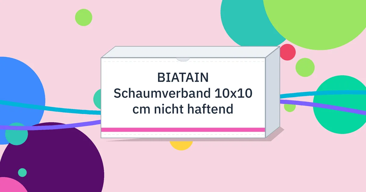 Symbolbild: Packung mit der Aufschrift BIATAIN Schaumverband 10x10 cm nicht haftend (PZN 13984860) – Verfügbarkeit und Bezug in Apotheken in Frankfurt am Main