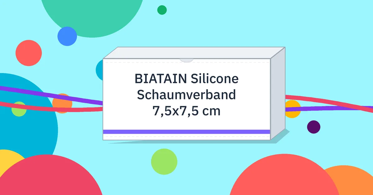Symbolbild: Packung mit der Aufschrift BIATAIN Silicone Schaumverband 7,5x7,5 cm (PZN 10837905) – Verfügbarkeit und Bezug in Apotheken in Frankfurt am Main