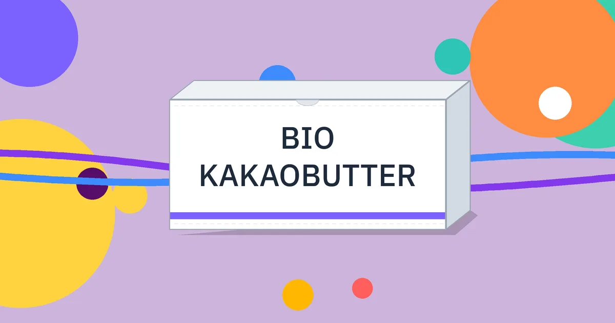 Symbolbild: Packung mit der Aufschrift BIO KAKAOBUTTER (PZN 11882500) – Verfügbarkeit und Bezug in Apotheken in Frankfurt am Main