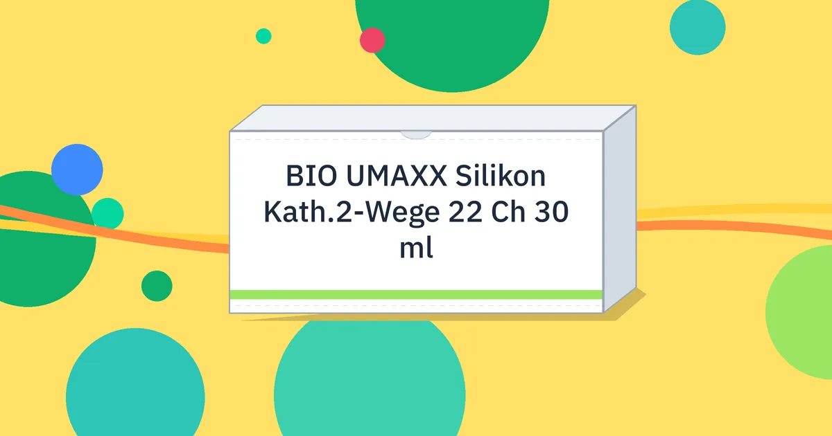 Symbolbild: Packung mit der Aufschrift BIO UMAXX Silikon Kath.2-Wege 22 Ch 30 ml (PZN 05101740) – Verfügbarkeit und Bezug in Apotheken in Frankfurt am Main