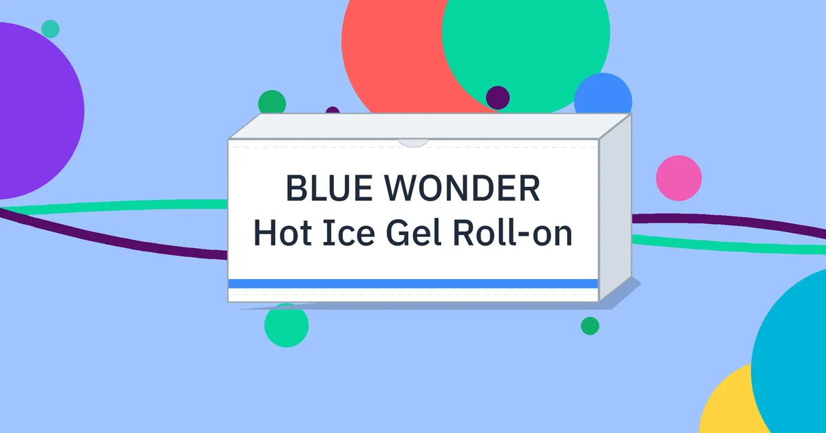 Symbolbild: Packung mit der Aufschrift BLUE WONDER Hot Ice Gel Roll-on (PZN 19643841) – Verfügbarkeit und Bezug in Apotheken in Frankfurt am Main