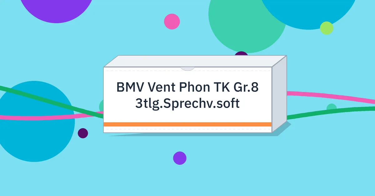 Symbolbild: Packung mit der Aufschrift BMV Vent Phon TK Gr.8 3tlg.Sprechv.soft (PZN 18385756) – Verfügbarkeit und Bezug in Apotheken in Frankfurt am Main