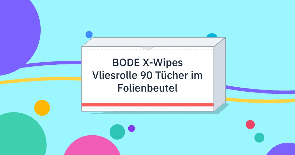 Symbolbild: Packung mit der Aufschrift BODE X-Wipes Vliesrolle 90 Tücher im Folienbeutel (PZN 14442084) – Verfügbarkeit und Bezug in Apotheken in Frankfurt am Main