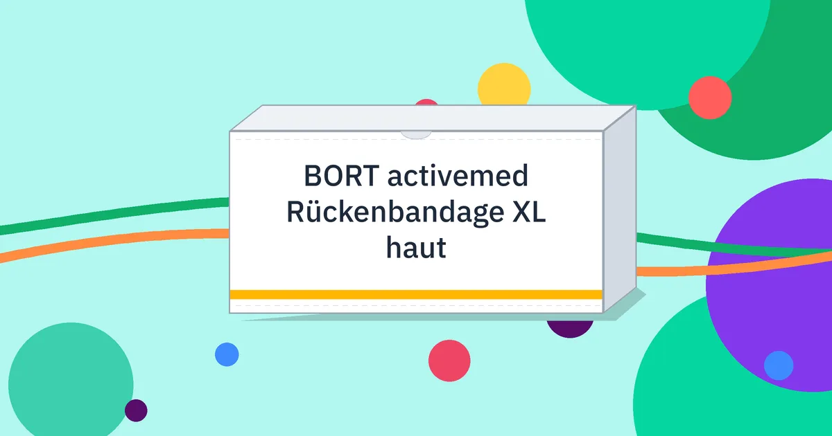 Symbolbild: Packung mit der Aufschrift BORT activemed Rückenbandage XL haut (PZN 10207423) – Verfügbarkeit und Bezug in Apotheken in Frankfurt am Main