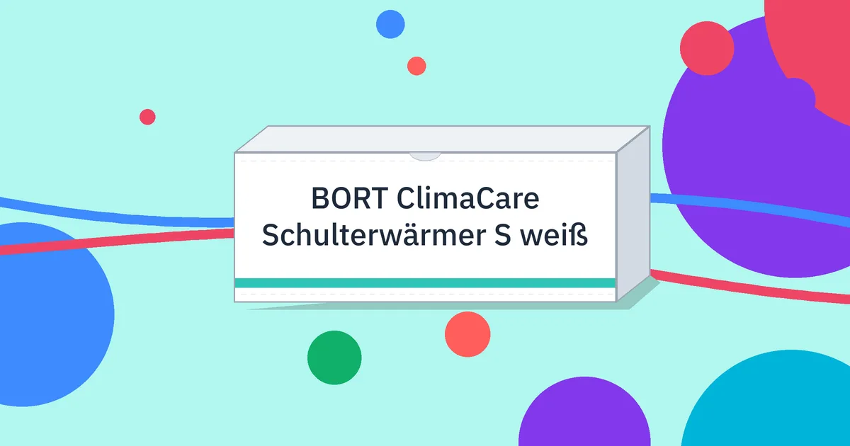 Symbolbild: Packung mit der Aufschrift BORT ClimaCare Schulterwärmer S weiß (PZN 01395130) – Verfügbarkeit und Bezug in Apotheken in Frankfurt am Main