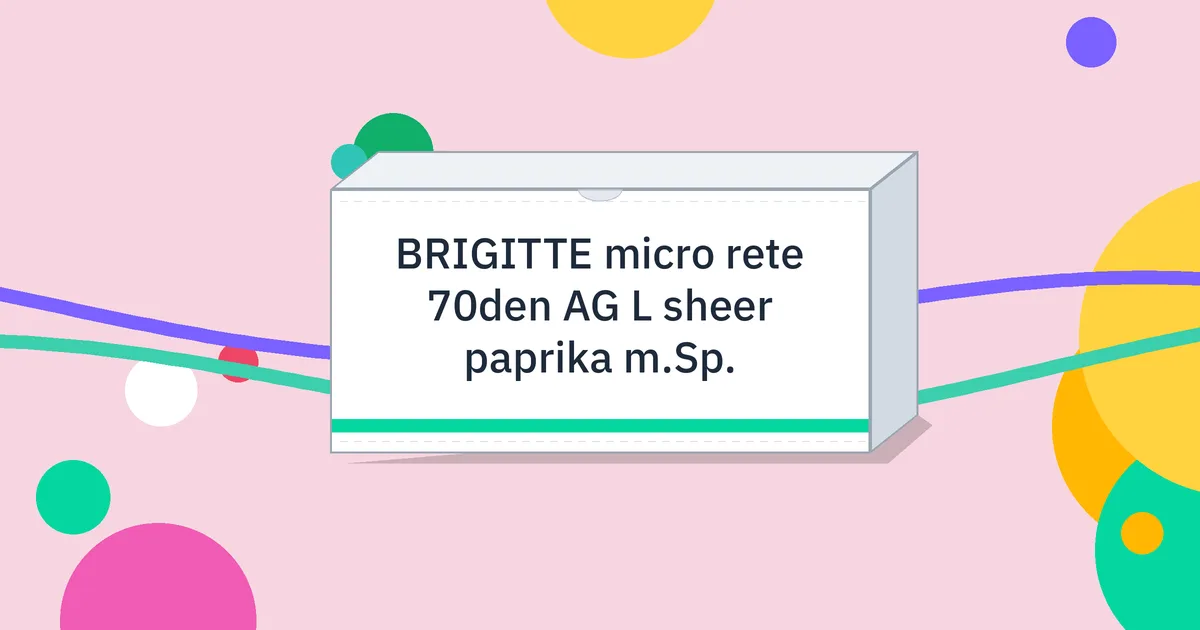 Symbolbild: Packung mit der Aufschrift BRIGITTE micro rete 70den AG L sheer paprika m.Sp. (PZN 16183221) – Verfügbarkeit und Bezug in Apotheken in Frankfurt am Main