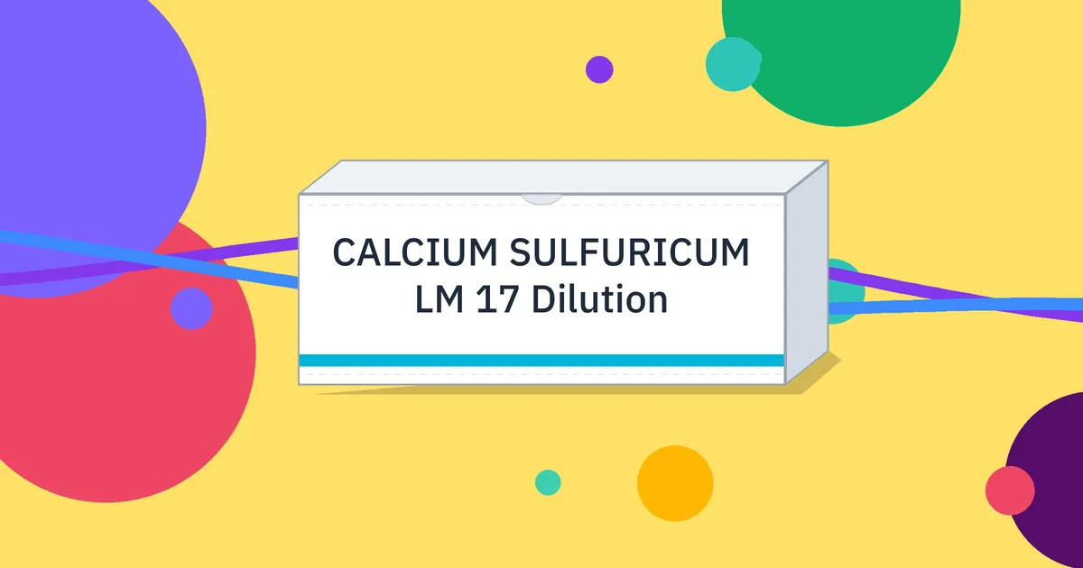 Symbolbild: Packung mit der Aufschrift CALCIUM SULFURICUM LM 17 Dilution (PZN 12807021) – Verfügbarkeit und Bezug in Apotheken in Frankfurt am Main