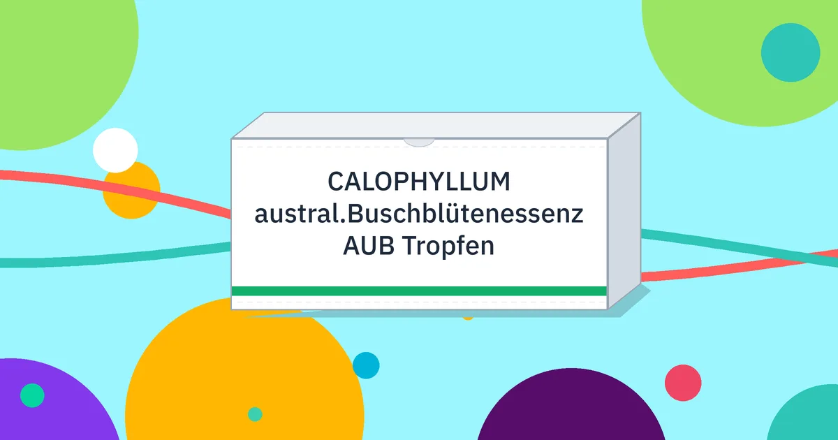 Symbolbild: Packung mit der Aufschrift CALOPHYLLUM austral.Buschblütenessenz AUB Tropfen (PZN 19159275) – Verfügbarkeit und Bezug in Apotheken in Frankfurt am Main