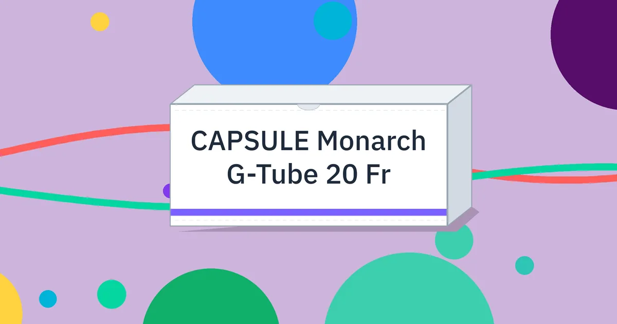 Symbolbild: Packung mit der Aufschrift CAPSULE Monarch G-Tube 20 Fr (PZN 14344714) – Verfügbarkeit und Bezug in Apotheken in Frankfurt am Main