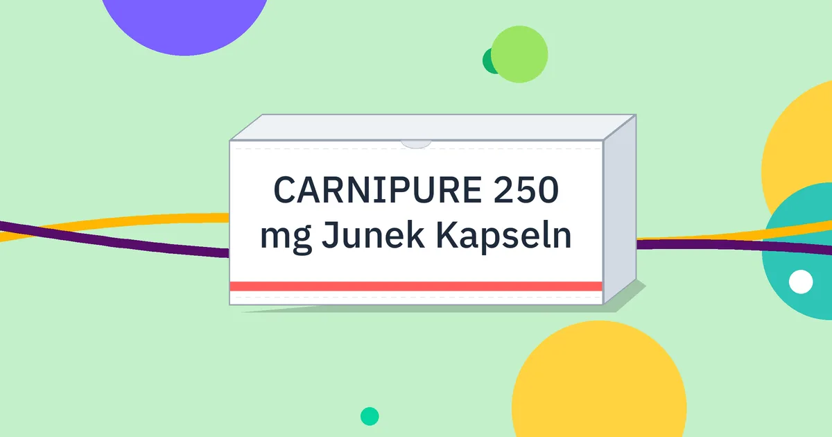 Symbolbild: Packung mit der Aufschrift CARNIPURE 250 mg Junek Kapseln (PZN 01059892) – Verfügbarkeit und Bezug in Apotheken in Frankfurt am Main
