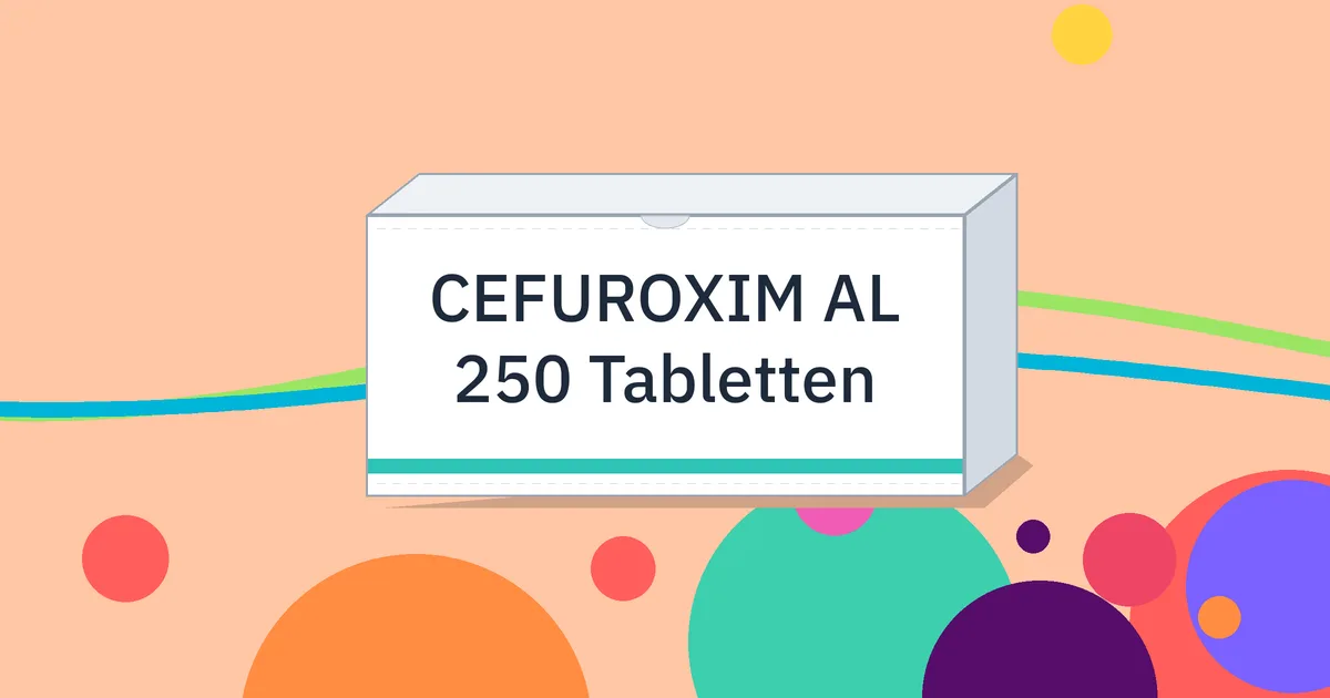 Symbolbild: Packung mit der Aufschrift CEFUROXIM AL 250 Tabletten (PZN 12644518) – Verfügbarkeit und Bezug in Apotheken in Frankfurt am Main