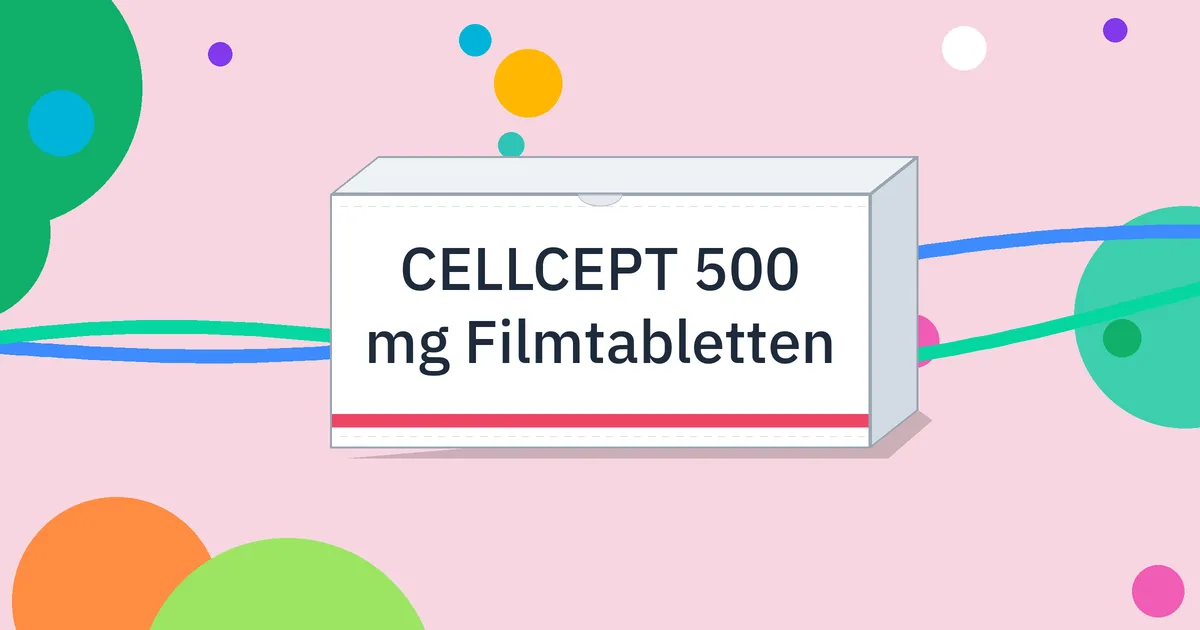 Symbolbild: Packung mit der Aufschrift CELLCEPT 500 mg Filmtabletten (PZN 09505718) – Verfügbarkeit und Bezug in Apotheken in Frankfurt am Main