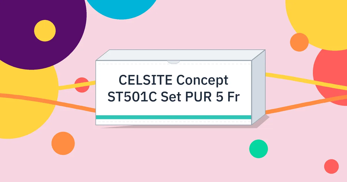 Symbolbild: Packung mit der Aufschrift CELSITE Concept ST501C Set PUR 5 Fr (PZN 05894580) – Verfügbarkeit und Bezug in Apotheken in Frankfurt am Main