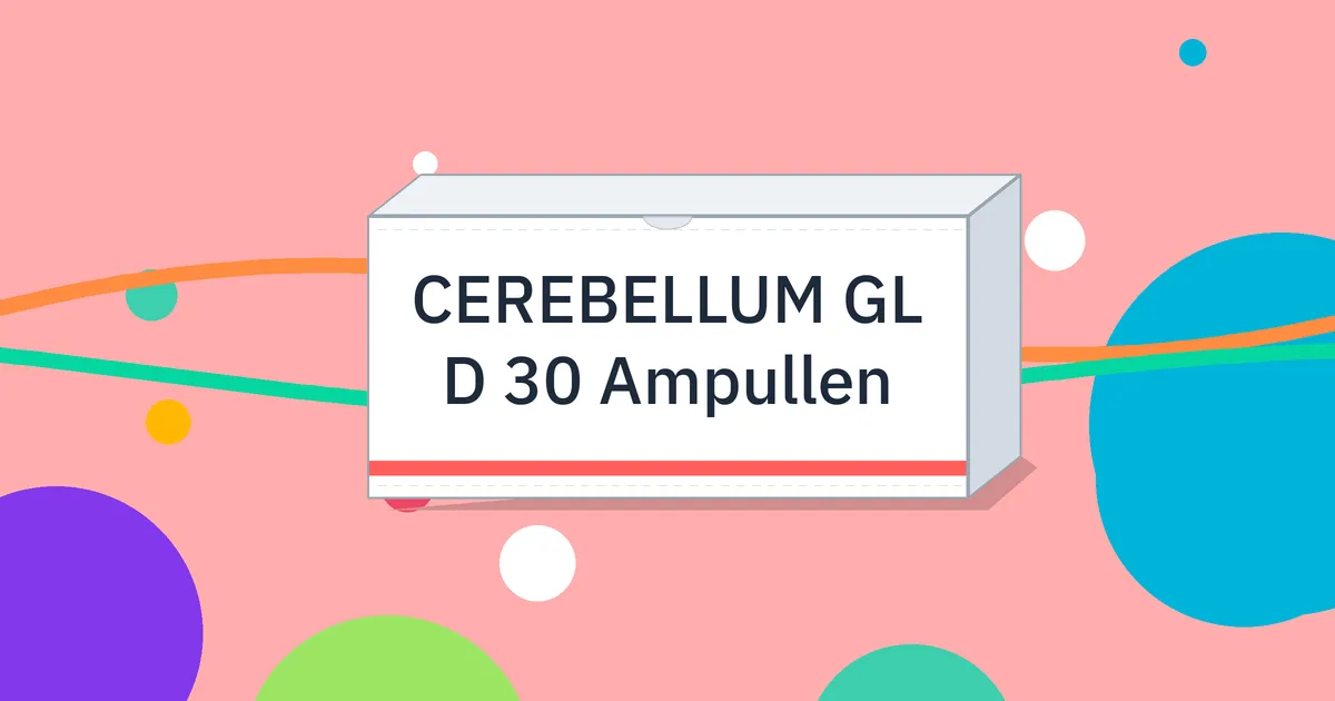 Symbolbild: Packung mit der Aufschrift CEREBELLUM GL D 30 Ampullen (PZN 03359807) – Verfügbarkeit und Bezug in Apotheken in Frankfurt am Main