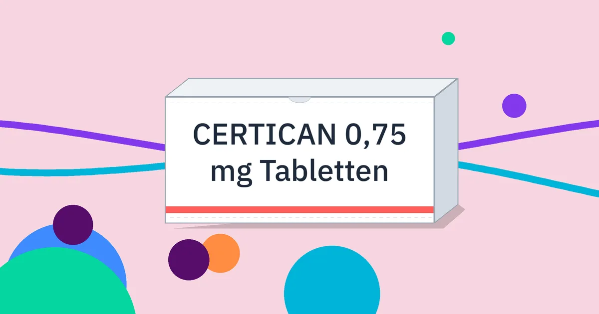 Symbolbild: Packung mit der Aufschrift CERTICAN 0,75 mg Tabletten (PZN 18734808) – Verfügbarkeit und Bezug in Apotheken in Frankfurt am Main