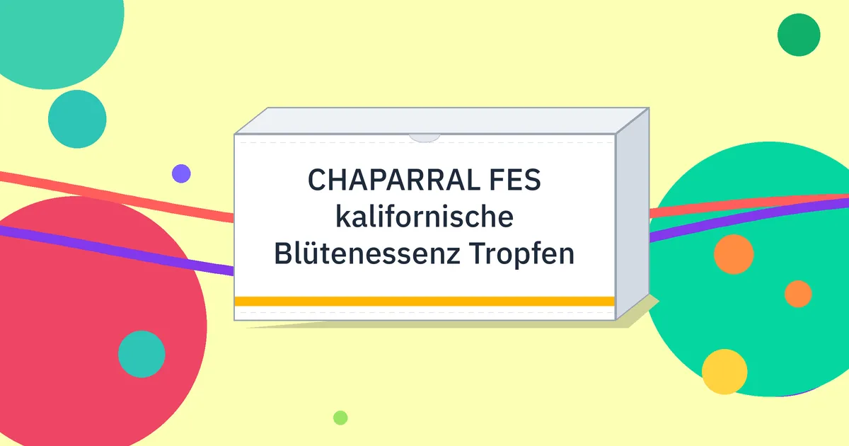 Symbolbild: Packung mit der Aufschrift CHAPARRAL FES kalifornische Blütenessenz Tropfen (PZN 09172122) – Verfügbarkeit und Bezug in Apotheken in Frankfurt am Main
