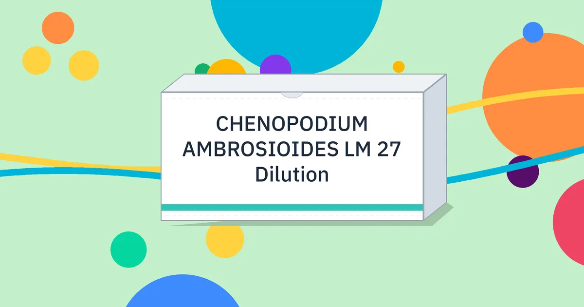 Symbolbild: Packung mit der Aufschrift CHENOPODIUM AMBROSIOIDES LM 27 Dilution (PZN 13440545) – Verfügbarkeit und Bezug in Apotheken in Frankfurt am Main