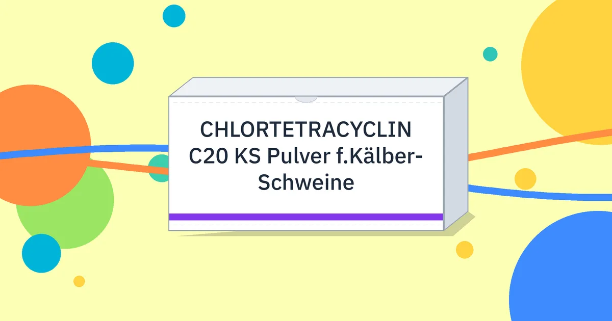 Symbolbild: Packung mit der Aufschrift CHLORTETRACYCLIN C20 KS Pulver f.Kälber-Schweine (PZN 00182716) – Verfügbarkeit und Bezug in Apotheken in Frankfurt am Main