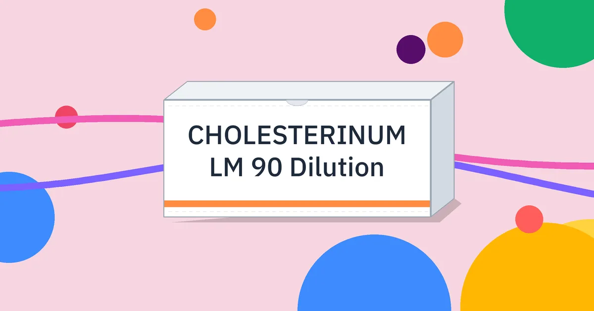 Symbolbild: Packung mit der Aufschrift CHOLESTERINUM LM 90 Dilution (PZN 12817611) – Verfügbarkeit und Bezug in Apotheken in Frankfurt am Main