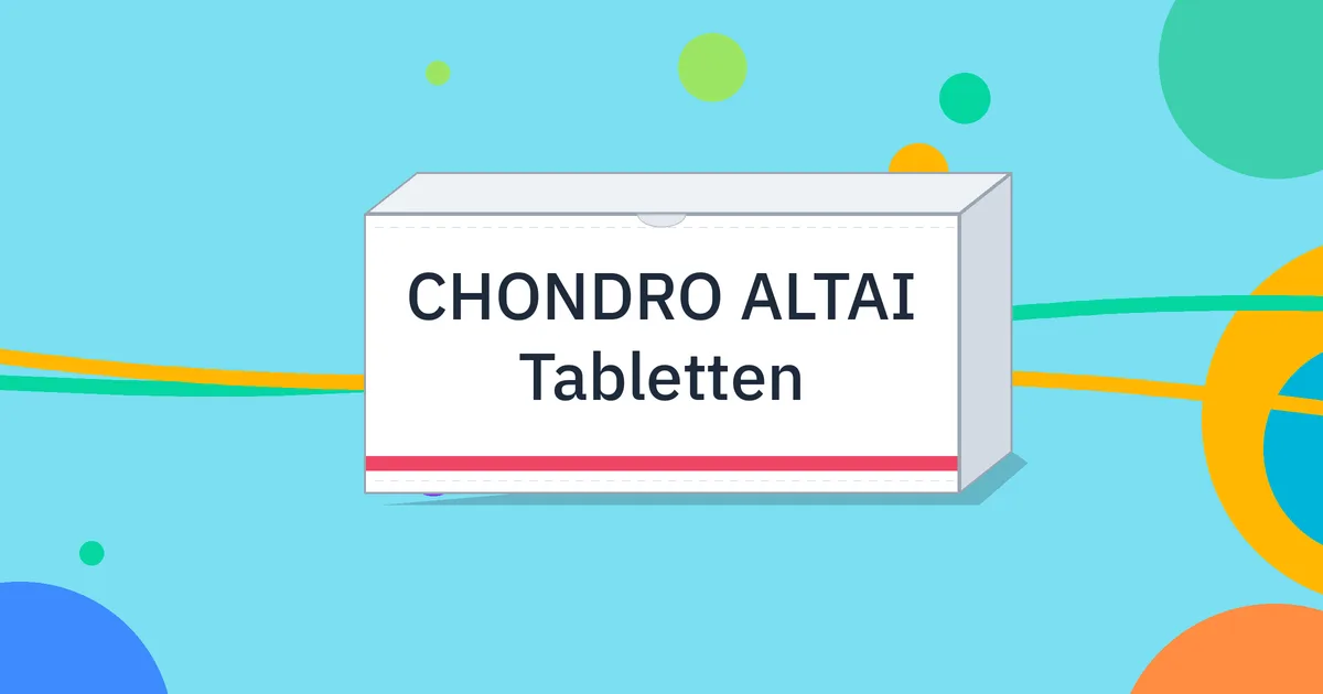 Symbolbild: Packung mit der Aufschrift CHONDRO ALTAI Tabletten (PZN 19732674) – Verfügbarkeit und Bezug in Apotheken in Frankfurt am Main