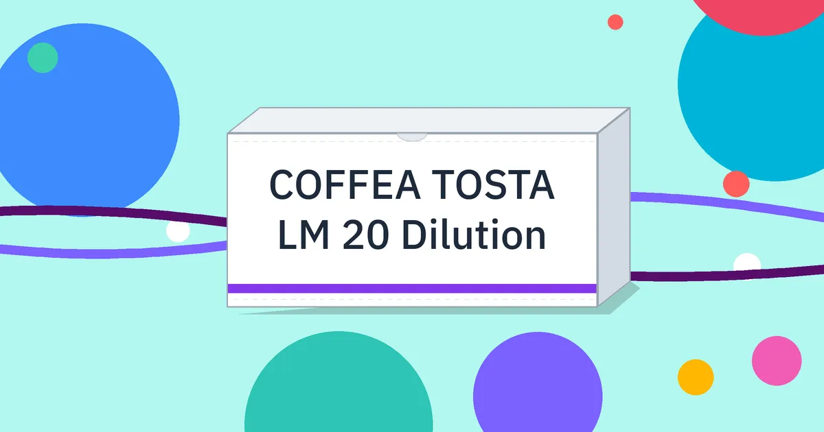 Symbolbild: Packung mit der Aufschrift COFFEA TOSTA LM 20 Dilution (PZN 12831404) – Verfügbarkeit und Bezug in Apotheken in Frankfurt am Main