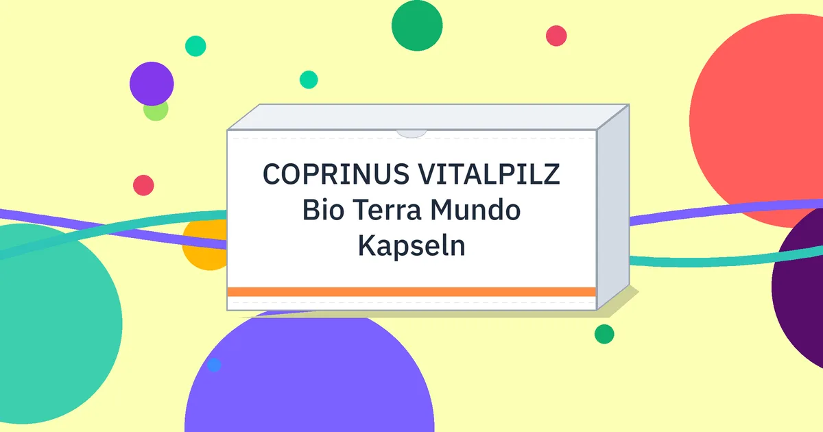 Symbolbild: Packung mit der Aufschrift COPRINUS VITALPILZ Bio Terra Mundo Kapseln (PZN 06581469) – Verfügbarkeit und Bezug in Apotheken in Frankfurt am Main