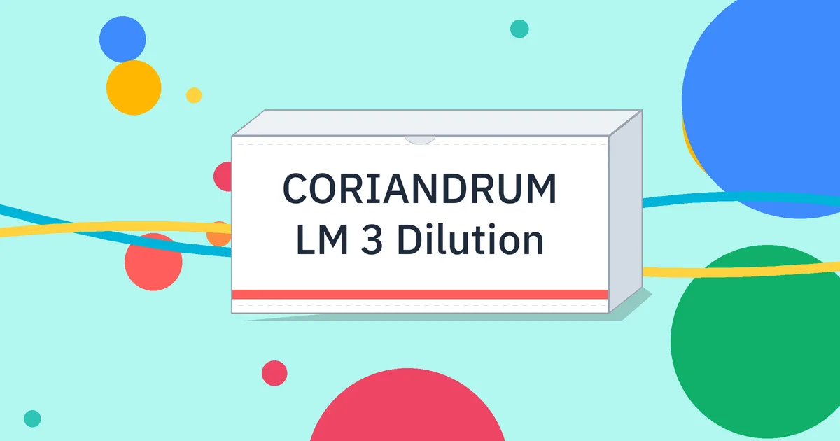 Symbolbild: Packung mit der Aufschrift CORIANDRUM LM 3 Dilution (PZN 12834331) – Verfügbarkeit und Bezug in Apotheken in Frankfurt am Main