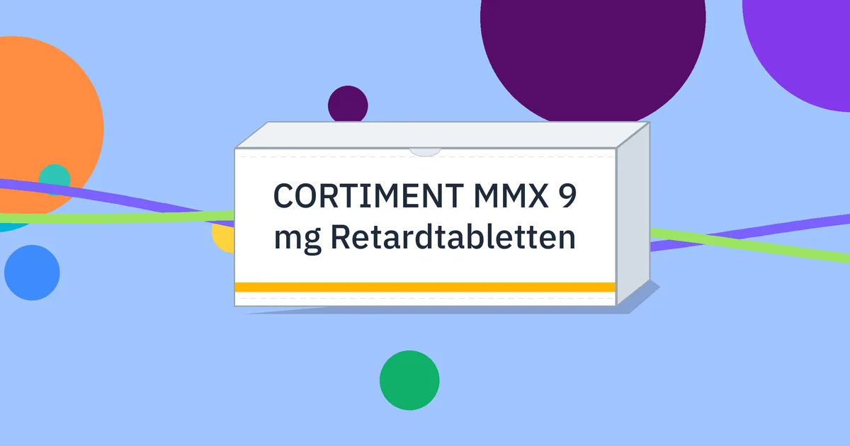 Symbolbild: Packung mit der Aufschrift CORTIMENT MMX 9 mg Retardtabletten (PZN 14398182) – Verfügbarkeit und Bezug in Apotheken in Frankfurt am Main