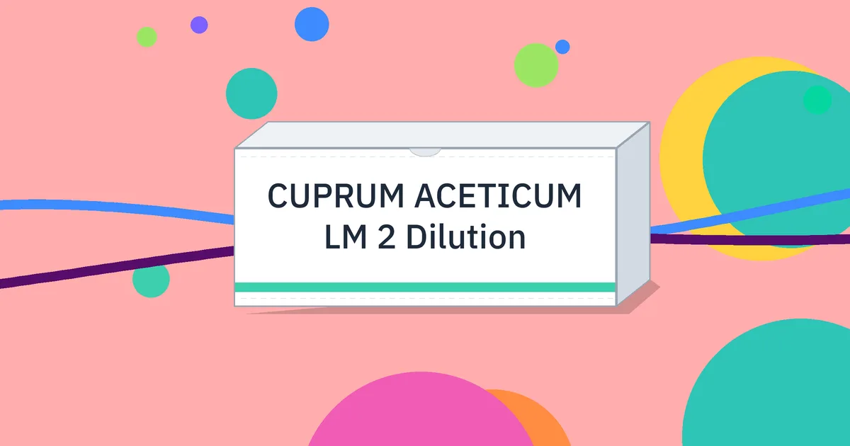 Symbolbild: Packung mit der Aufschrift CUPRUM ACETICUM LM 2 Dilution (PZN 12837157) – Verfügbarkeit und Bezug in Apotheken in Frankfurt am Main