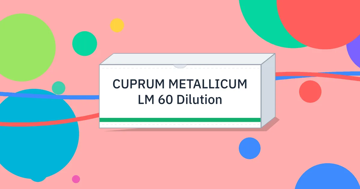 Symbolbild: Packung mit der Aufschrift CUPRUM METALLICUM LM 60 Dilution (PZN 12838375) – Verfügbarkeit und Bezug in Apotheken in Frankfurt am Main