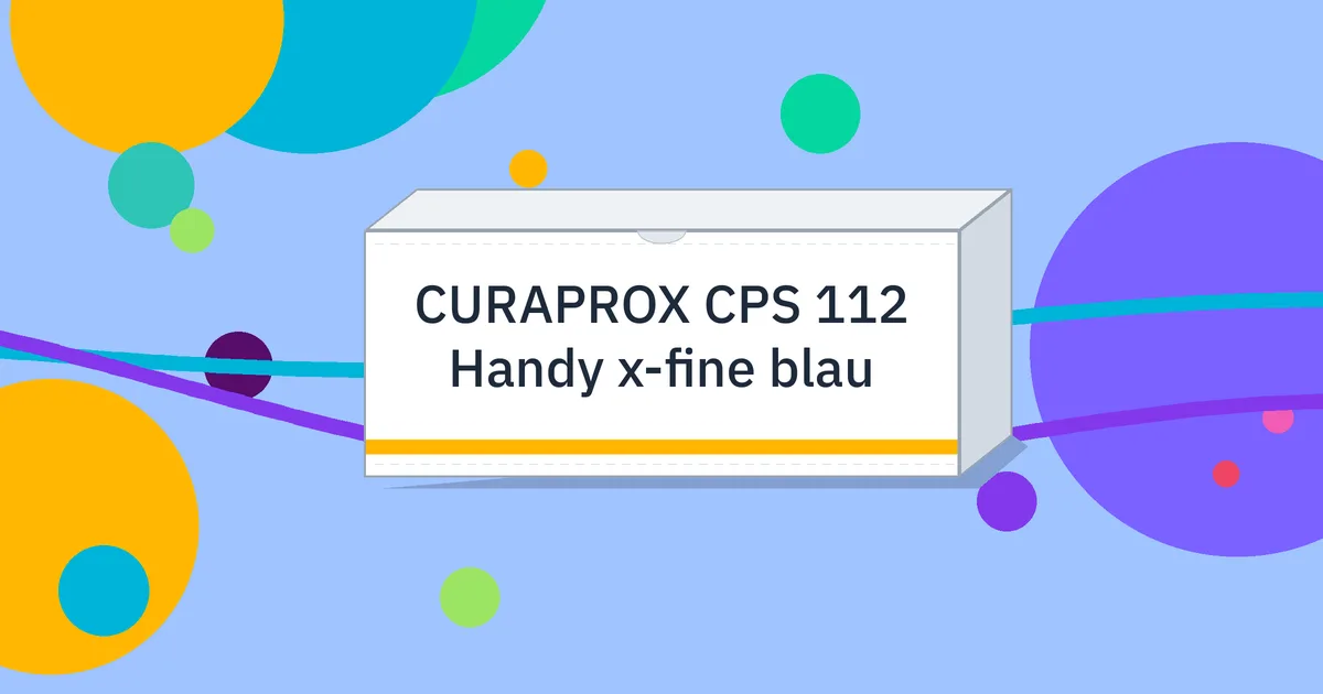 Symbolbild: Packung mit der Aufschrift CURAPROX CPS 112 Handy x-fine blau (PZN 09190410) – Verfügbarkeit und Bezug in Apotheken in Frankfurt am Main