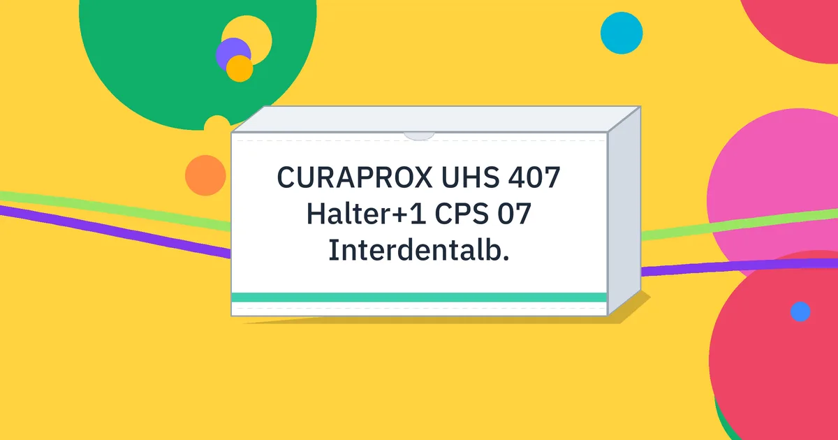 Symbolbild: Packung mit der Aufschrift CURAPROX UHS 407 Halter+1 CPS 07 Interdentalb. (PZN 01569021) – Verfügbarkeit und Bezug in Apotheken in Frankfurt am Main