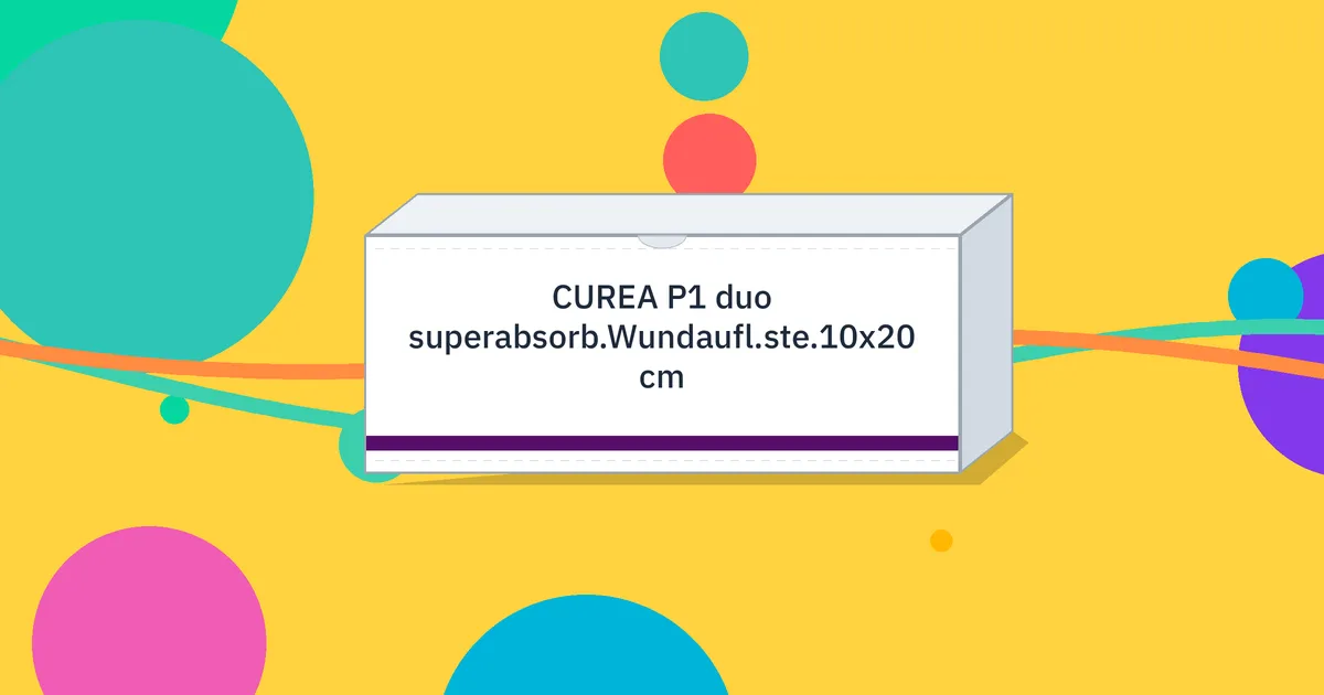Symbolbild: Packung mit der Aufschrift CUREA P1 duo superabsorb.Wundaufl.ste.10x20 cm (PZN 11669657) – Verfügbarkeit und Bezug in Apotheken in Frankfurt am Main