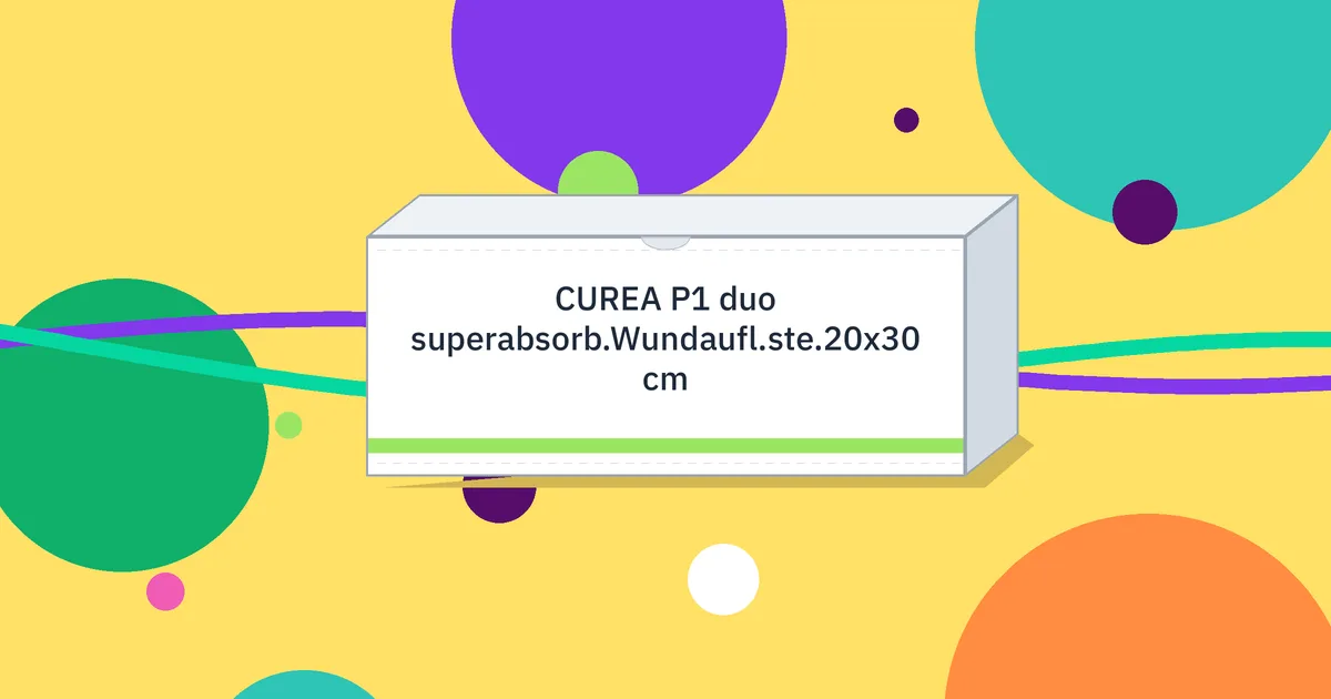 Symbolbild: Packung mit der Aufschrift CUREA P1 duo superabsorb.Wundaufl.ste.20x30 cm (PZN 11669686) – Verfügbarkeit und Bezug in Apotheken in Frankfurt am Main