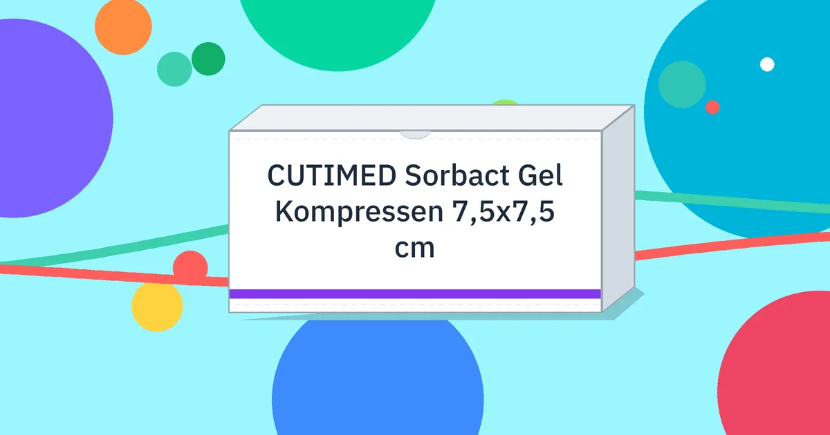 Symbolbild: Packung mit der Aufschrift CUTIMED Sorbact Gel Kompressen 7,5x7,5 cm (PZN 20131218) – Verfügbarkeit und Bezug in Apotheken in Frankfurt am Main