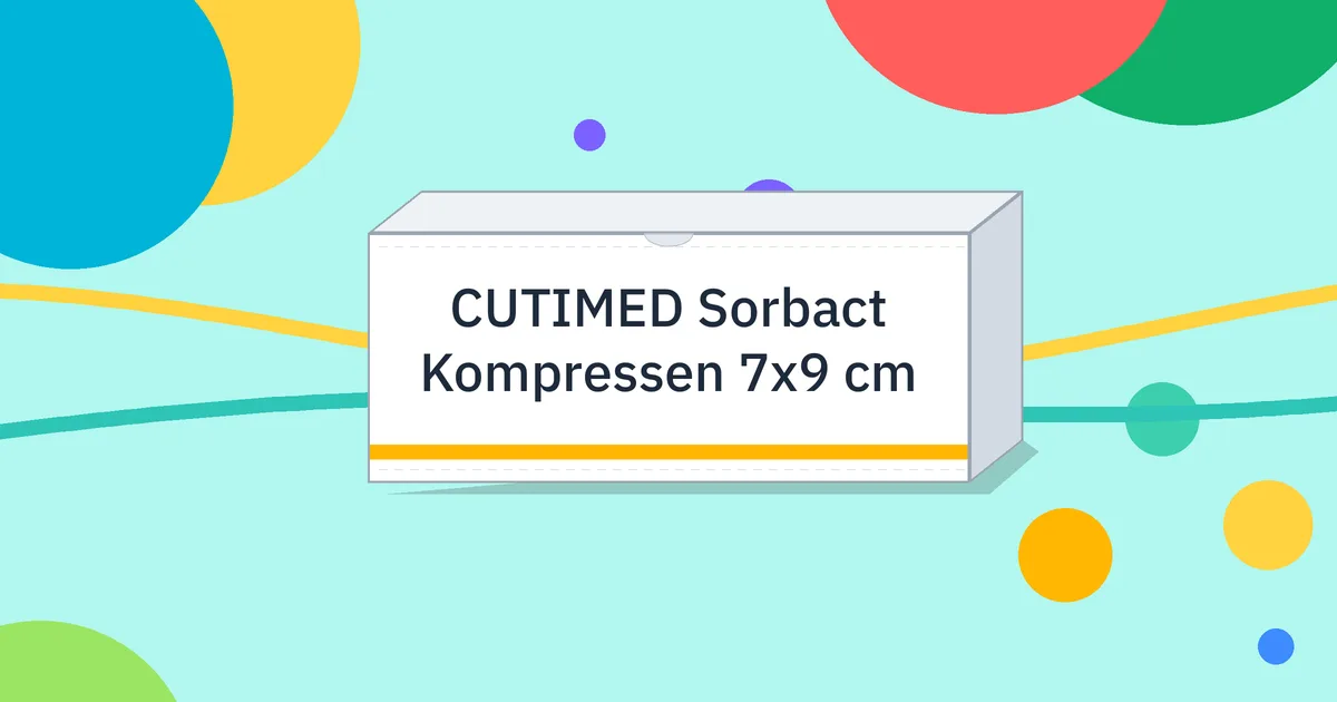 Symbolbild: Packung mit der Aufschrift CUTIMED Sorbact Kompressen 7x9 cm (PZN 18736701) – Verfügbarkeit und Bezug in Apotheken in Frankfurt am Main